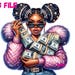 Girl With Money Stacks PNG Black Dope Girl Clipart Hustler Woman Png ...