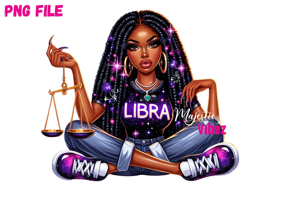 Libra Girl Clip Art Libra Scale PNG Zodiac Urban Hip Hop PNG Fashion Girl Clipart African ...