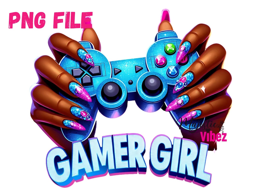 Gamer Girl PNG Game Lovers PNG Gaming Clip Art Blue Gaming Controller ...