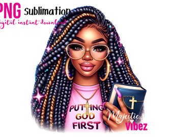 God First PNG Black Girl Clipart Prayer Blessed Always Pray African ...