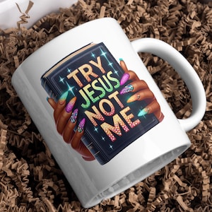 Try Jesus Not Me PNG Black Girl Faith Clip Art Bible Prayer Jesus ...