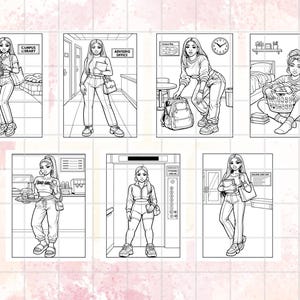 40 College Life Coloring Book Pages for Black Girls Baddie Dorm PNG ...