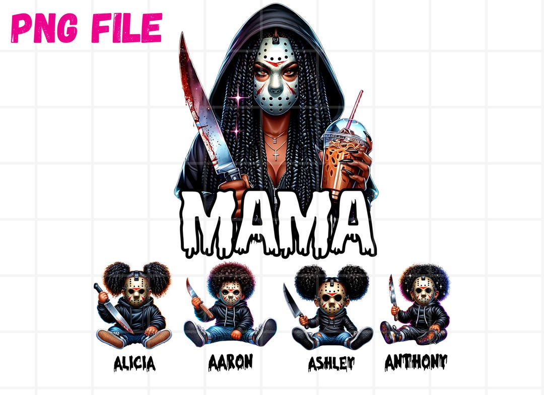 Horror Mama PNG Add Your Kid Name Font Included Scary Movie Character ...