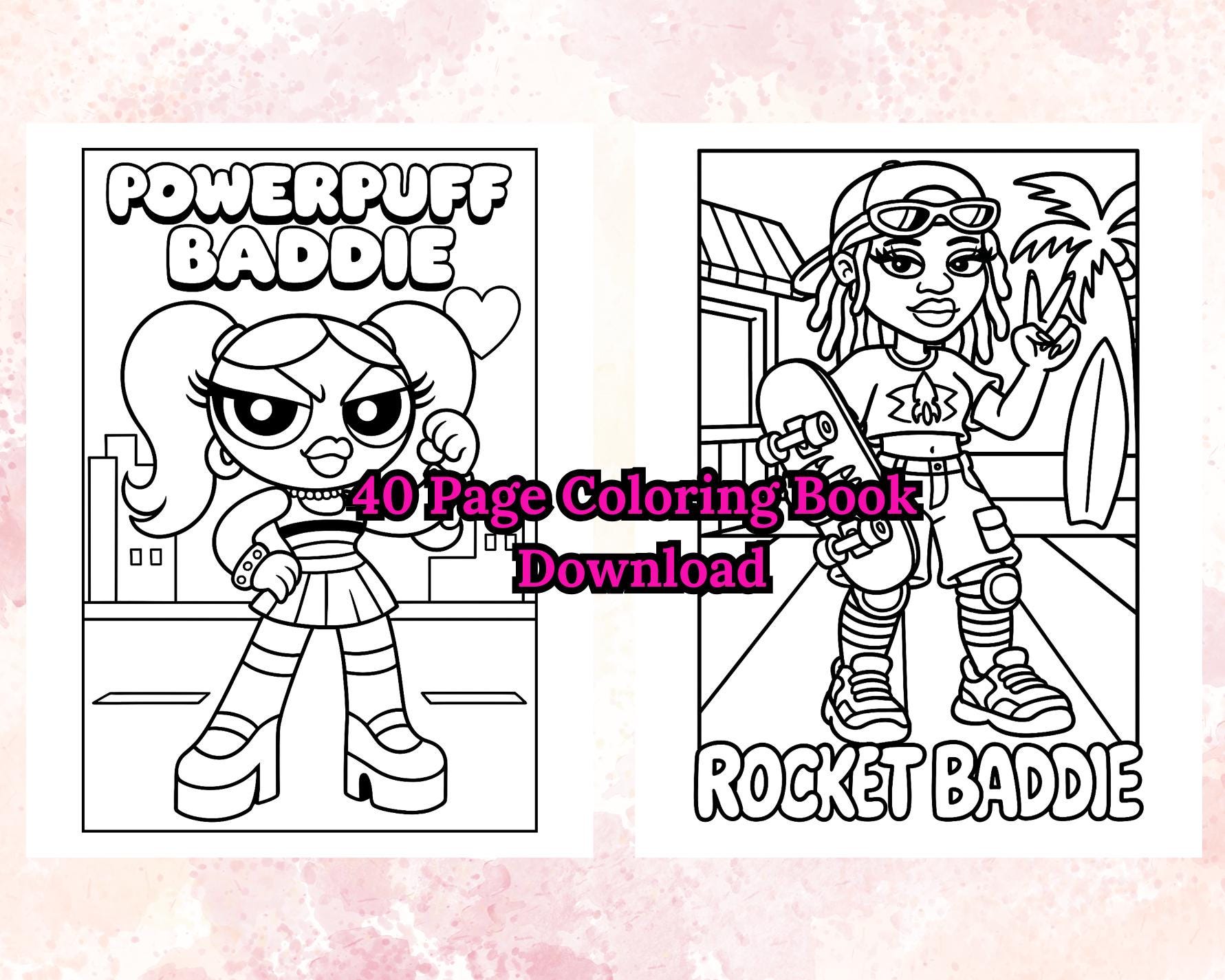40 Baddie Multiverse Coloring Pages PNG Bundle Black Girl Cartoon ...