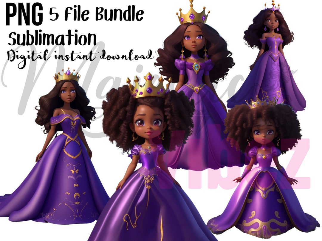 Black Princess Clipart Black Princess With Curly Hair Melanin Magic ...