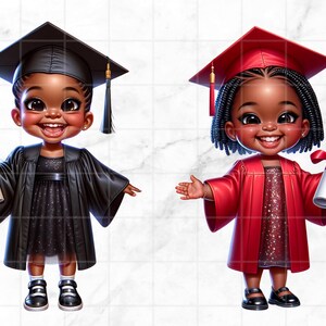 38 Black Girl Graduate Clipart Bundle Black Kid Graduation Sublimation ...