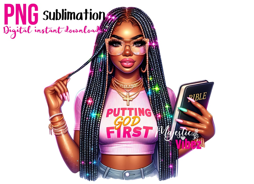 God First PNG Black Girl Clipart Prayer Blessed Always Pray African ...