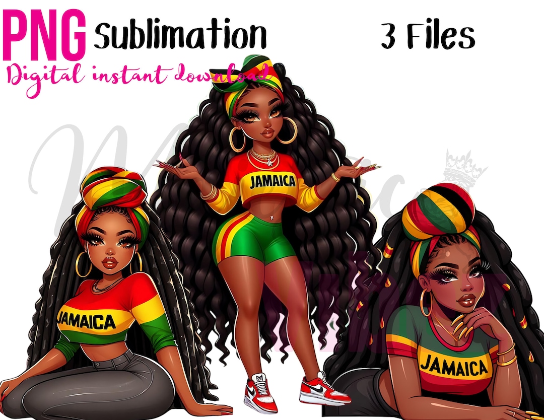 Jamaican Girl Clipart Rastafarian Rasta Jamaica Melanin Queen Afro ...