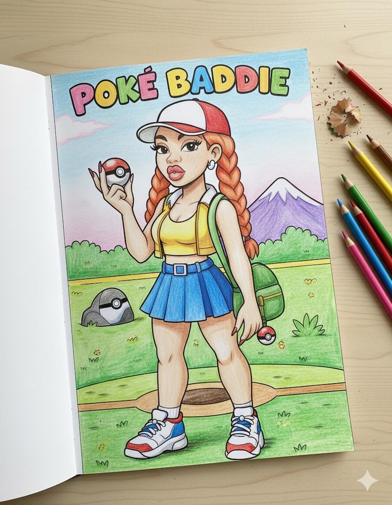 40 Baddie Multiverse Coloring Pages PNG Bundle Black Girl Cartoon ...