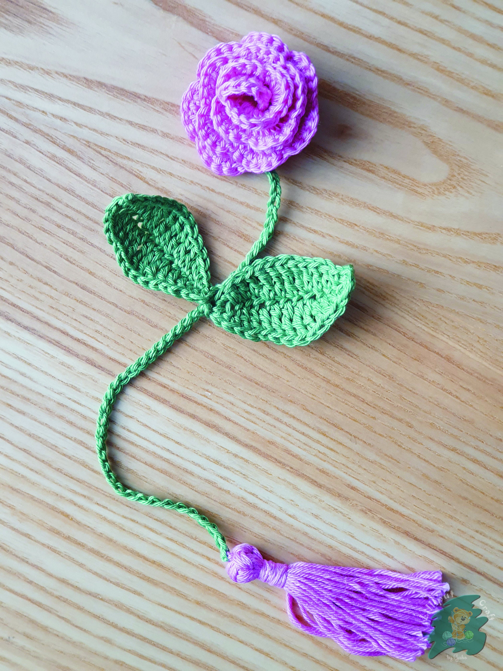 Handmade Crocheted Rose Bookmark With Tassel Crochet Flowers - Etsy UK
