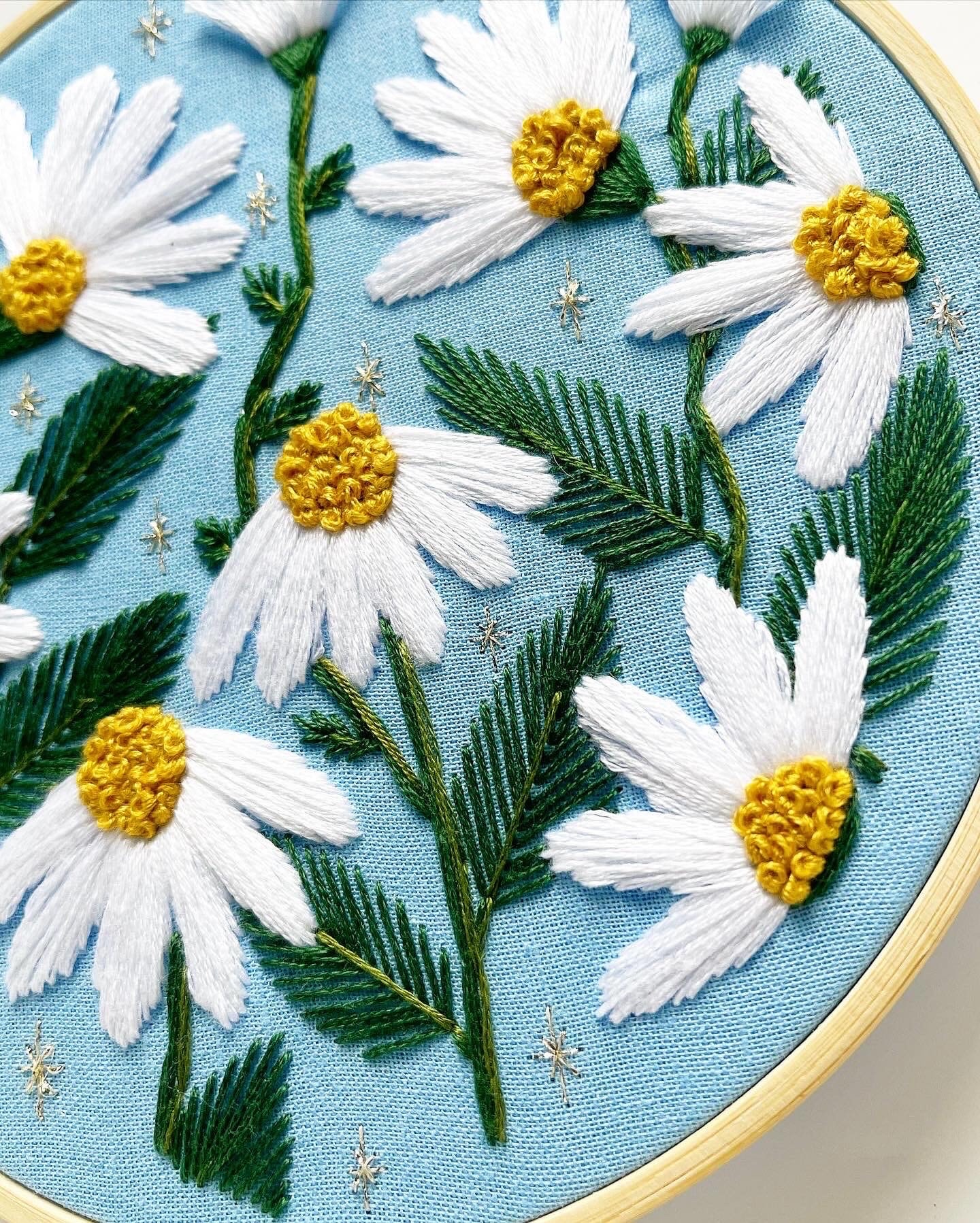 Daisy Embroidery Beginner Pattern PDF, Botanical Embroidery PDF Pattern ...