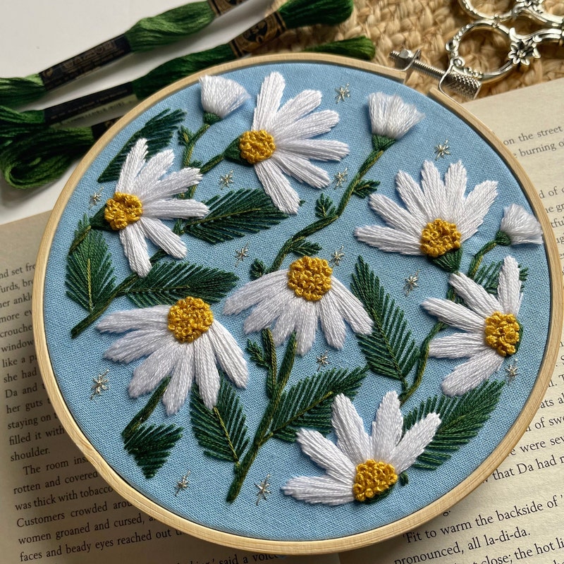 Daisy Embroidery Pattern - Etsy