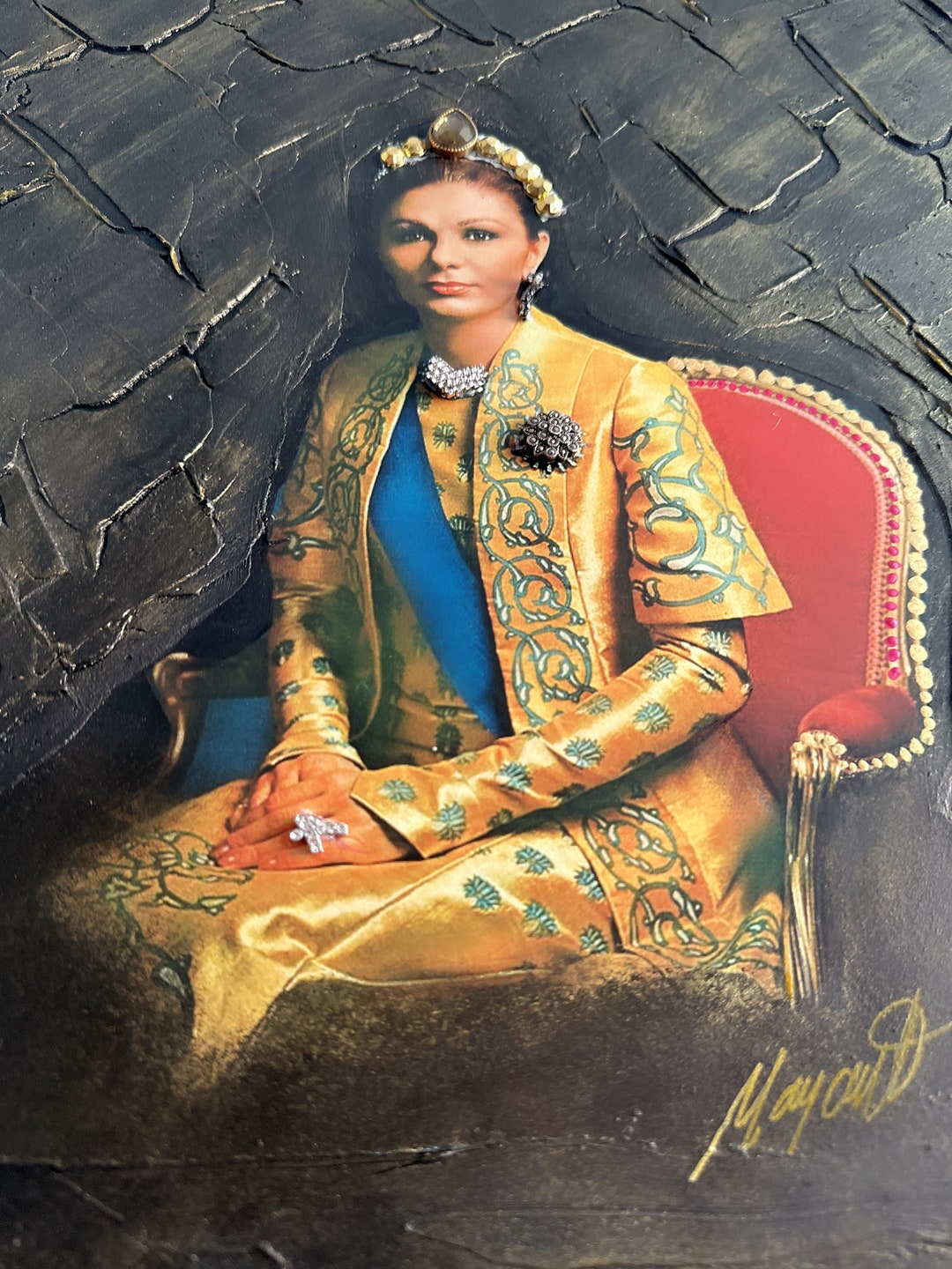 20"x16" Mixed Media Art, Mixed Print Art, Persian Art, Persian Gift ...