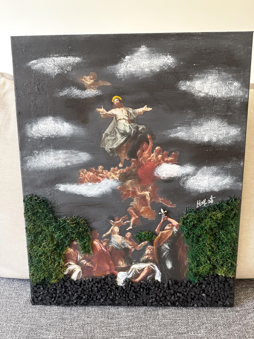 Jesus Christ Mixed Media Art Print: Vintage Religious Decor (20" X 16 ...