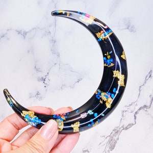 Crescent Moon Hair Stick, Half Moon Hair Fork, Crushed Glass Hairpin ...