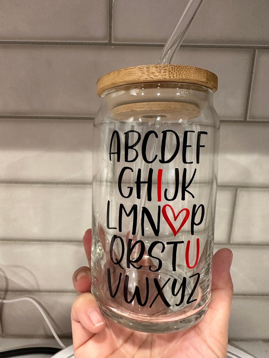 ABC I Love You Beer Glass - Etsy