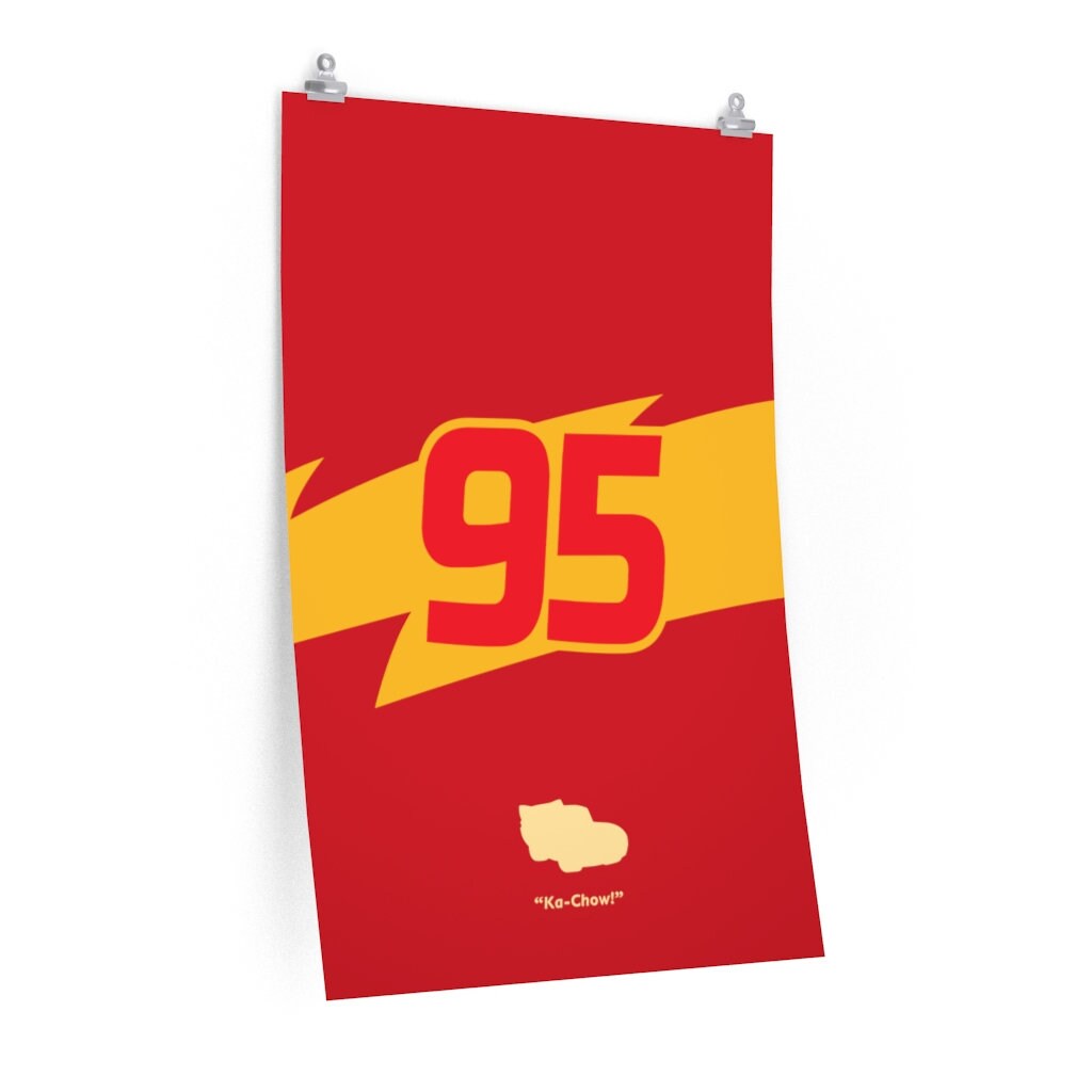Disney Pixar Cars 95 Lightning Mcqueen Wall Decor Poster - Etsy
