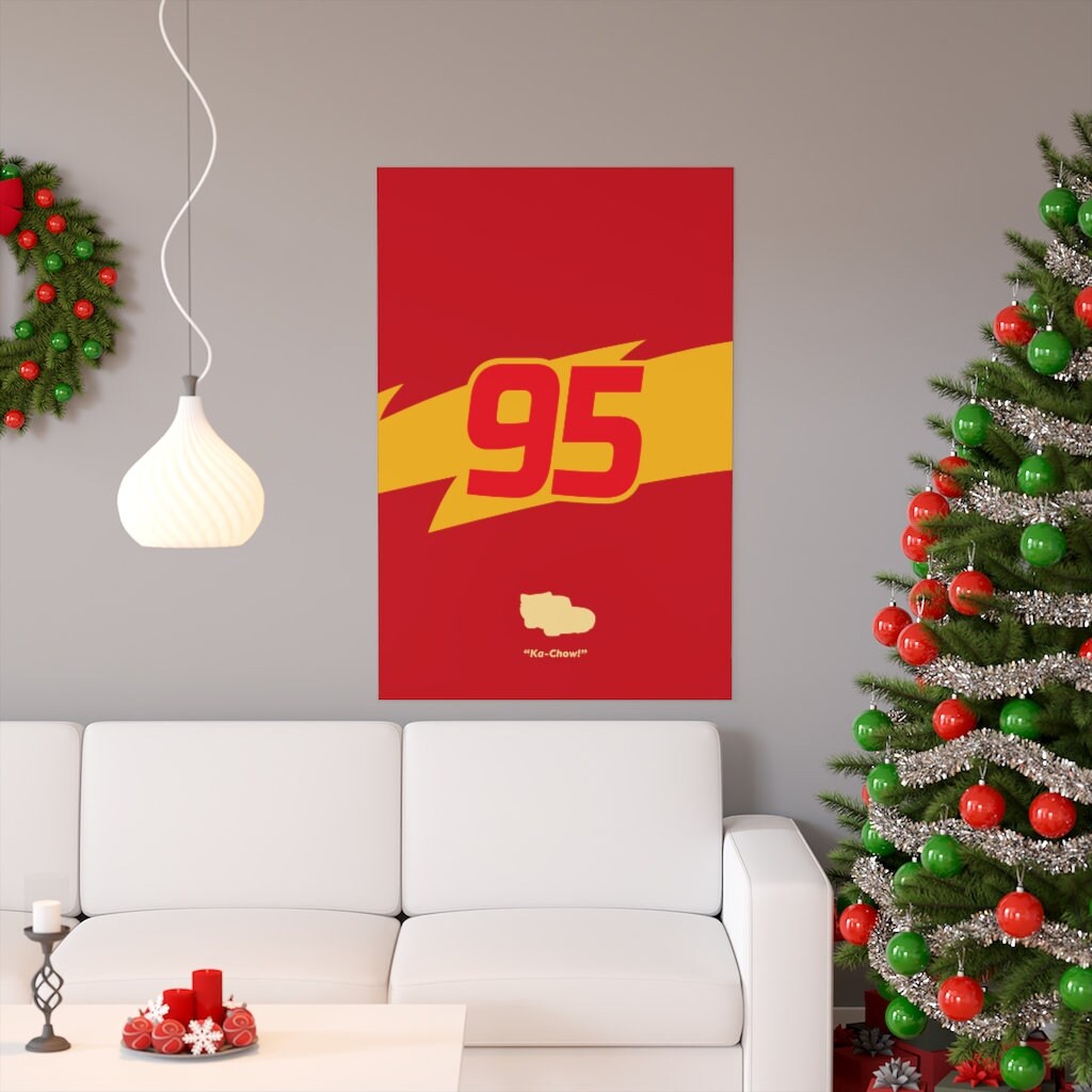 Disney Pixar Cars 95 Lightning Mcqueen Wall Decor Poster - Etsy