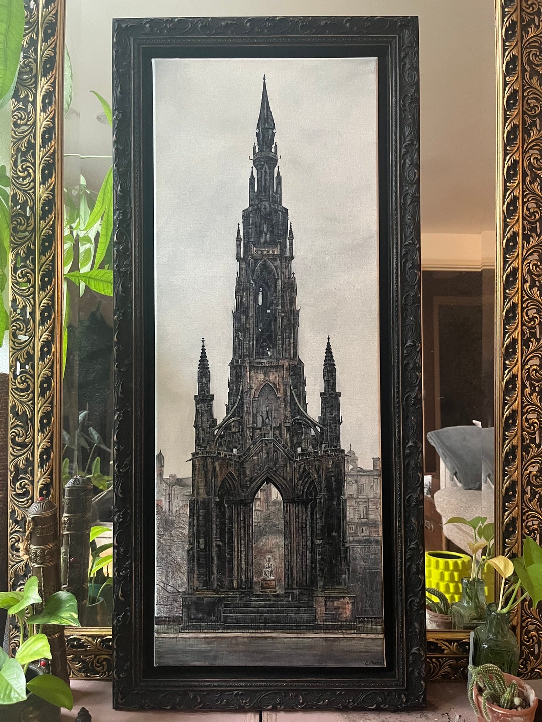 FRAMED ORIGINAL PAINTING Scott Monument - Etsy