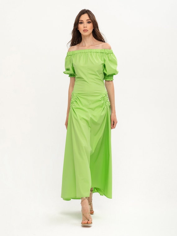 Long sundress dress with straps with a side slit.BGL-7165 | Etsy