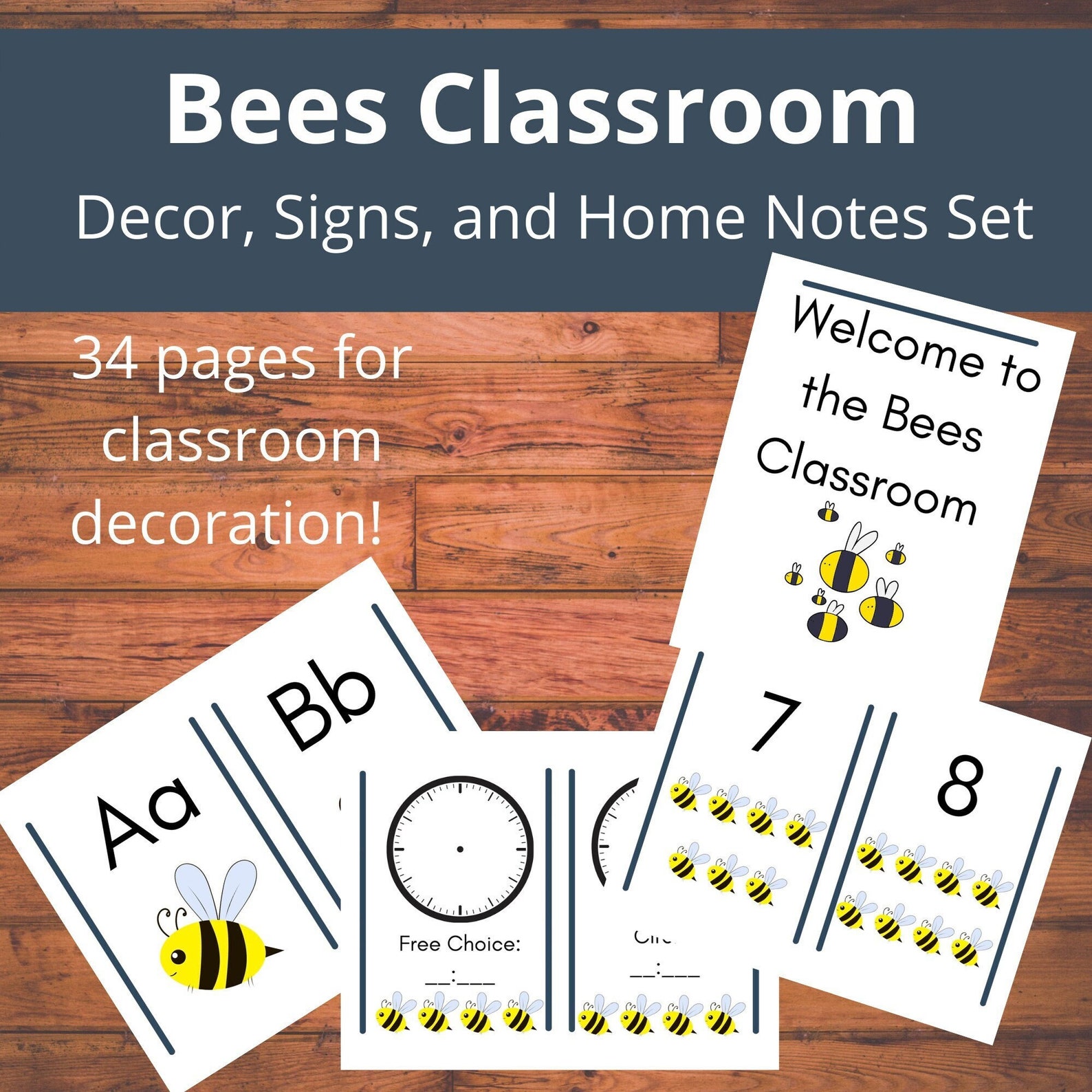 Bees Classroom: Preschool Classroom Decor Set - Etsy