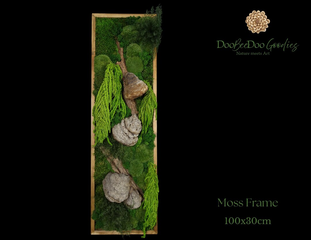 Interior Decor • Large Moss Frame With Bark, Polypores & Amaranth ...