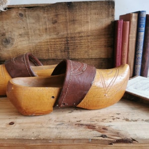 French Vintage Wooden Hand Carved Clog Shoes Charming Pair of Wooden ...