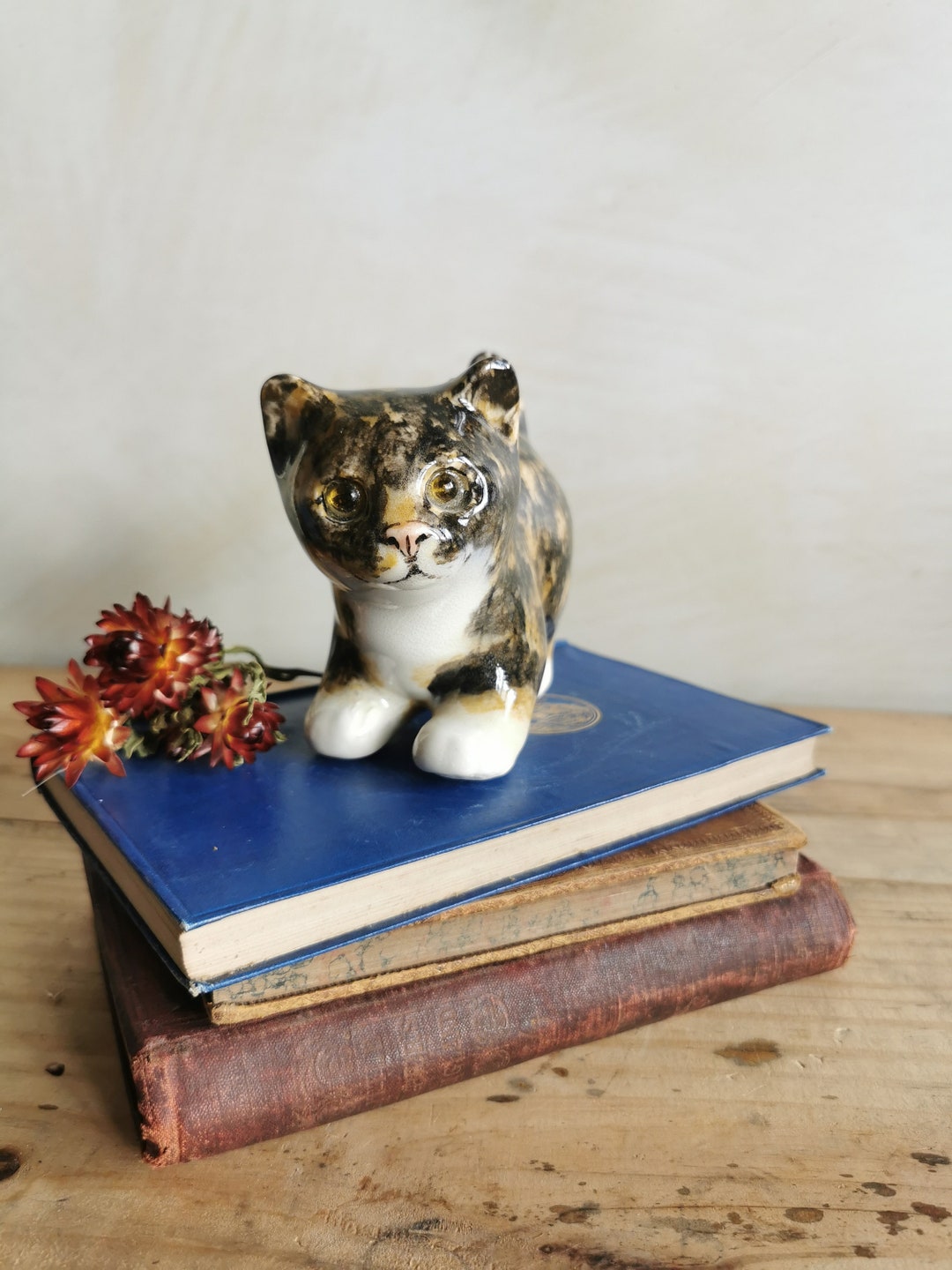 Winstanley Signed Pottery Cat Figure With Glass Eyes Winstanley 1 9.5 ...