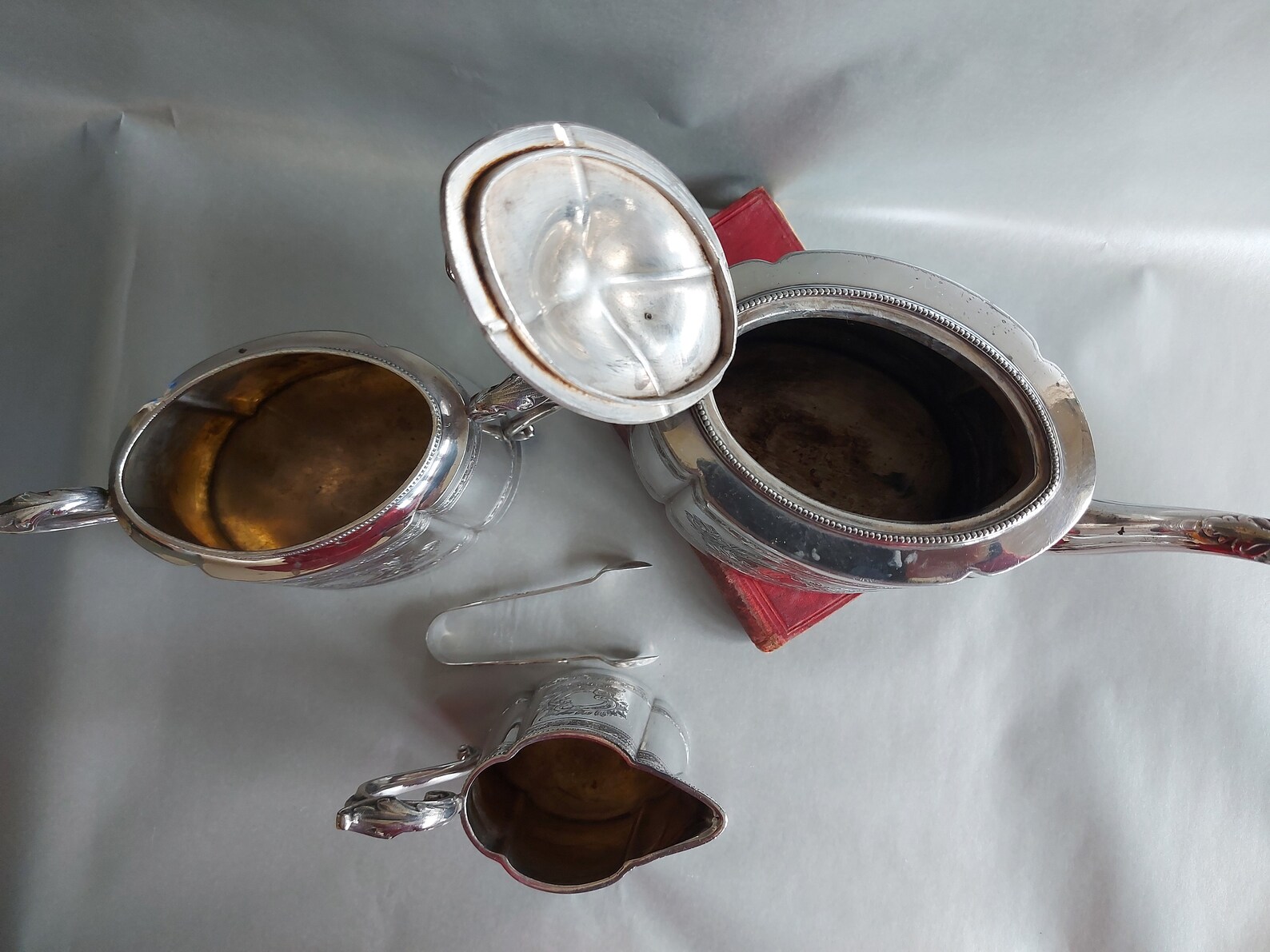 Antique James Dixon & Sons JDS EPBM Teapot Milk Jug and Sugar Bowl 4371 ...