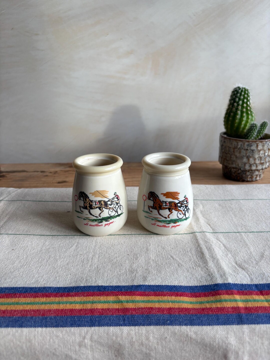 Pair of Vintage French Amora Mustard Pot | Opaline Glass Mustard Pot ...