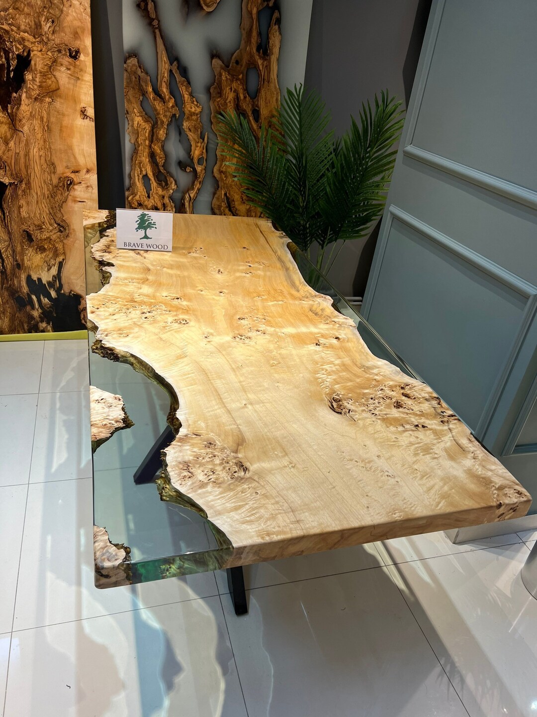 Kitchen & Dining Tables Custom Design Epoxy Table Live Edge - Etsy
