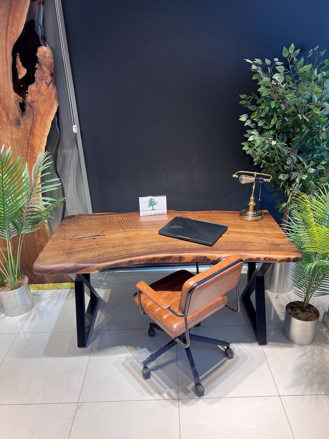 Custom Walnut Wood Desk: Handmade Office Desk With Hairpin Legs - Etsy