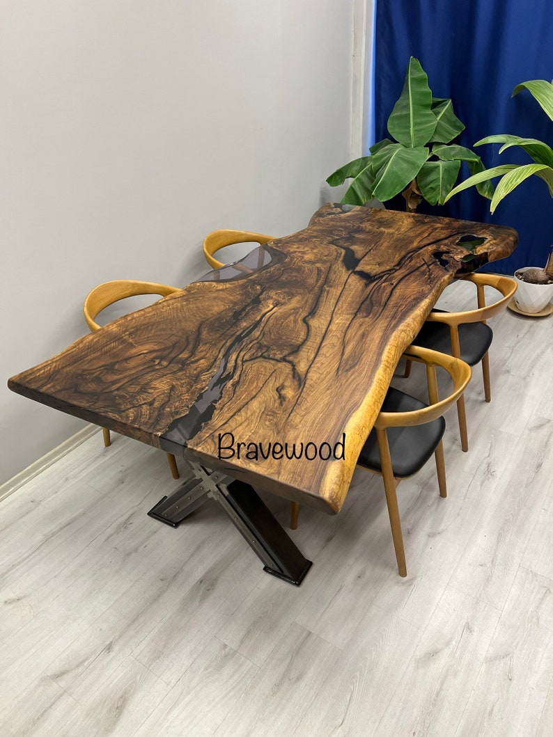 Walnut Wood Dining Table One Piece Walnut Wood Centennial - Etsy