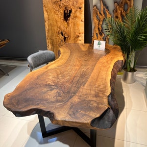 Log Table, Walnut Wood Dining Table, One Piece Walnut Wood Centennial ...