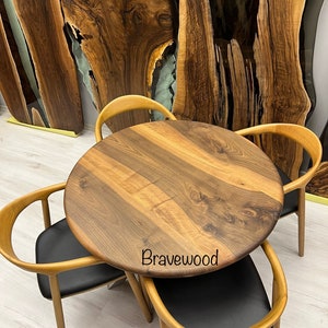 Round Dining Table, Round Walnut Dining Table, Solid Wood Table, Custom ...