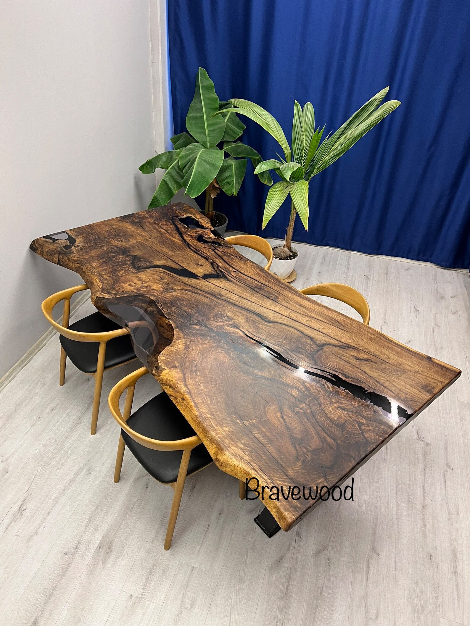 Walnut Wood Dining Table One Piece Walnut Wood Centennial - Etsy