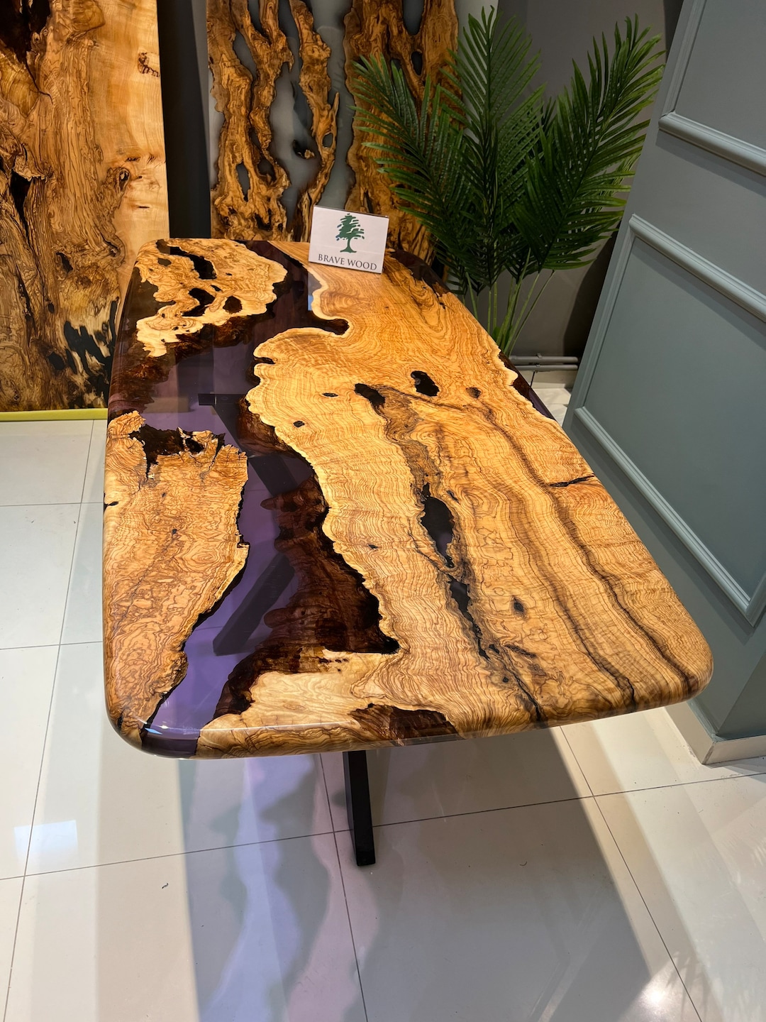 Epoxy Dining Table, Kitchen Dining Table, Olive Wood Epoxy Table ...