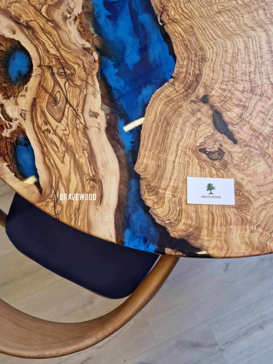 Custom Round Epoxy Table Blue Epoxy Marine Effect Dining - Etsy