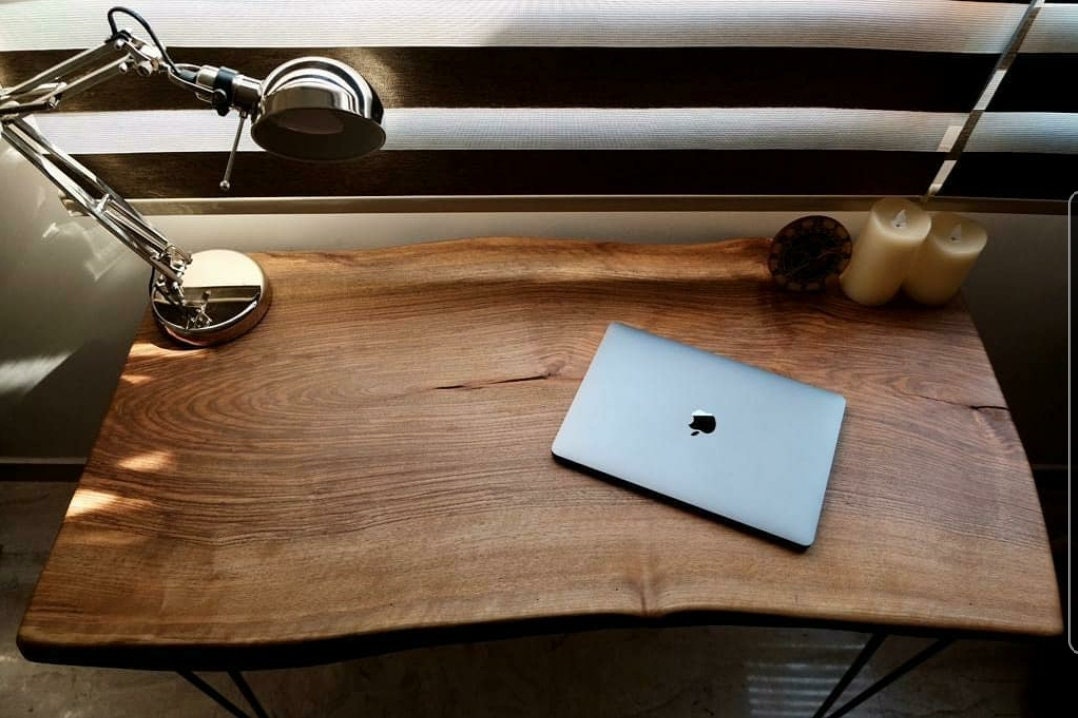 Custom Walnut Office Wooden Desk Custom Made Walnut Wood - Etsy