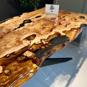 Dining Room Table, Elm Tree, Epoxy Table, Custom Live Edge Epoxy Resin ...