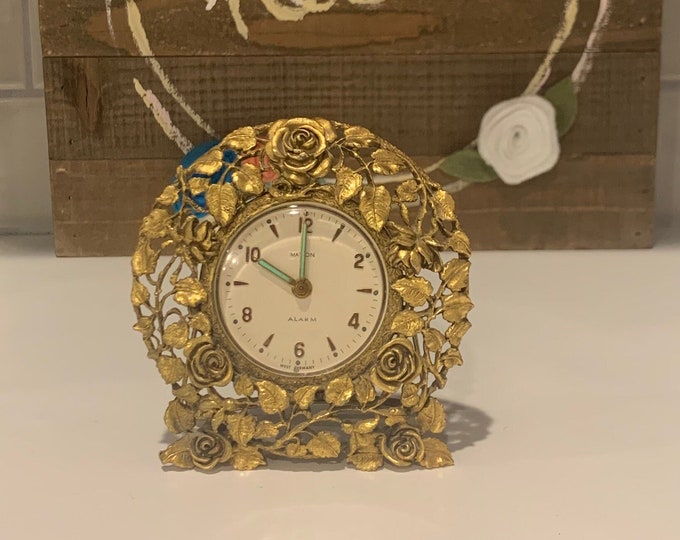 Hollywood Regency Table Clock Ornate Floral Table Clock - Etsy