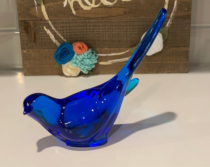 Fenton Blue Glass Bird Collectable Blue Glass Bird Blue Glass Fenton ...