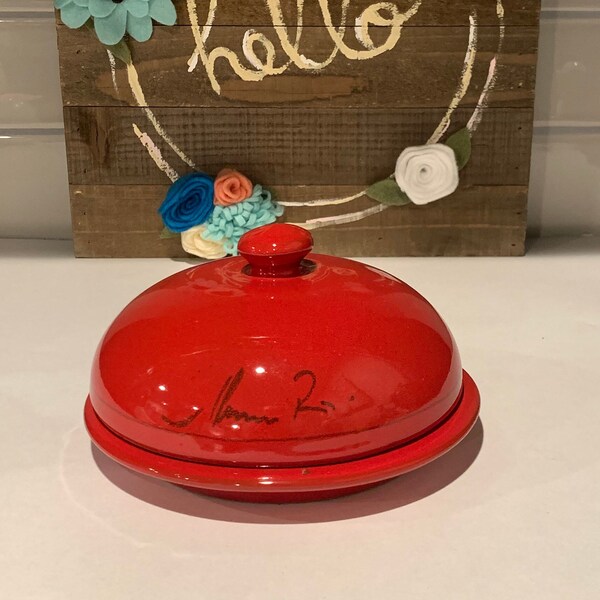 Red Butter Dish - Etsy