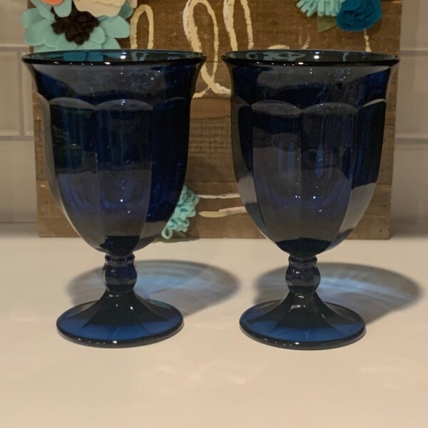 Cobalt Blue Goblets - Etsy