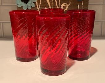 Vintage Independence Ruby Red Iced Tea Glass Tumbler - Etsy