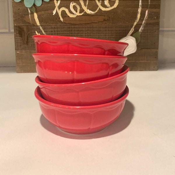 Pioneer Woman Red Bowls - Etsy
