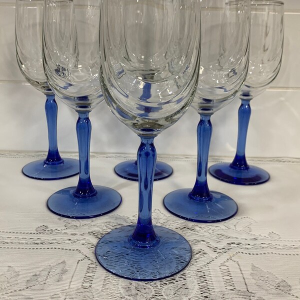 Blue Water Goblet - Etsy