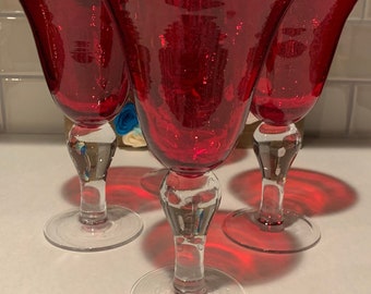 Ruby Red Water Goblet | Etsy