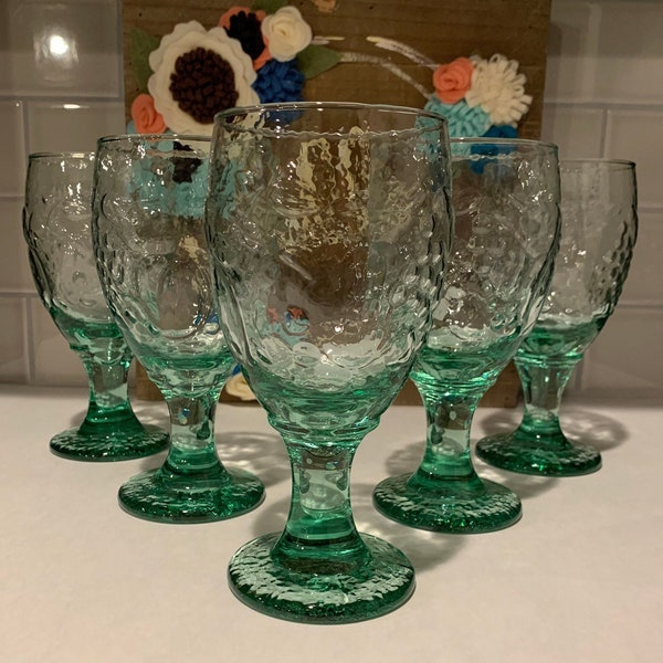 Green Glass Goblets - Etsy
