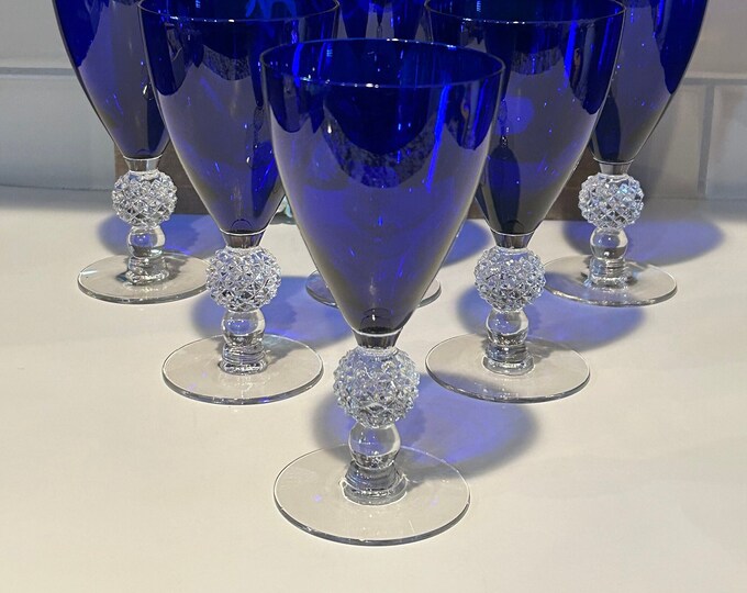 Morgantown Golf Ball Cobalt Blue Water Goblets Cobalt Blue Table Decor ...